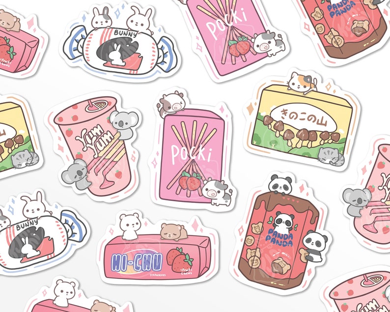 Cute Dessert Animal Stickers Kawaii Food Stickers Japanese - Etsy Cute Dessert Animal Stickers Kawaii Food Stickers Japanese - Etsy