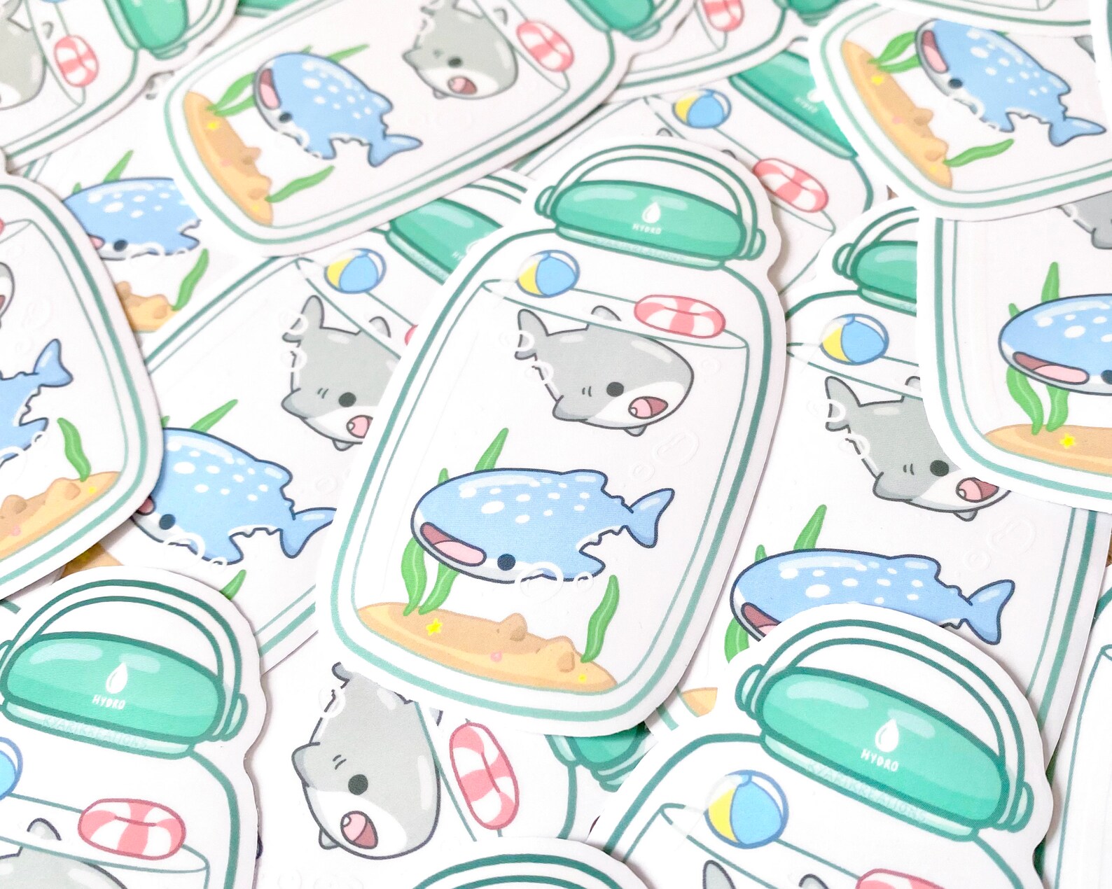 Sharks in A Bottle Sticker Transparent Waterproof Vinyl - Etsy