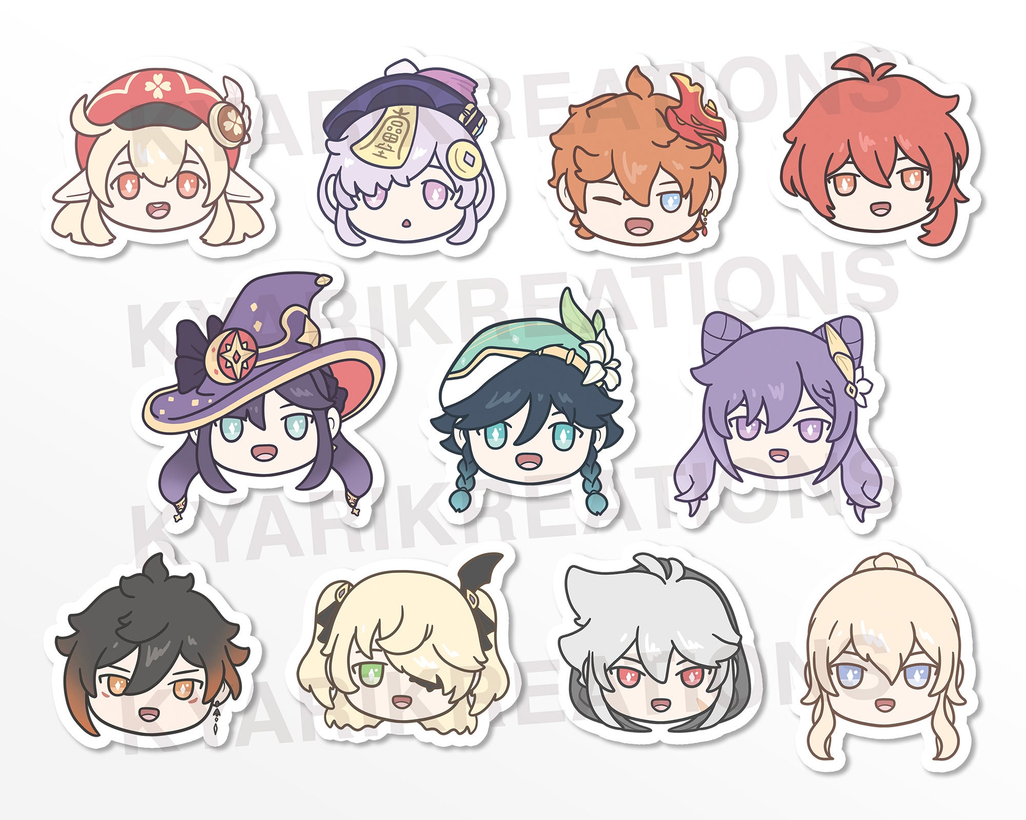 Cute Genshin Impact Stickers Laminated Vinyl Stickers Etsy