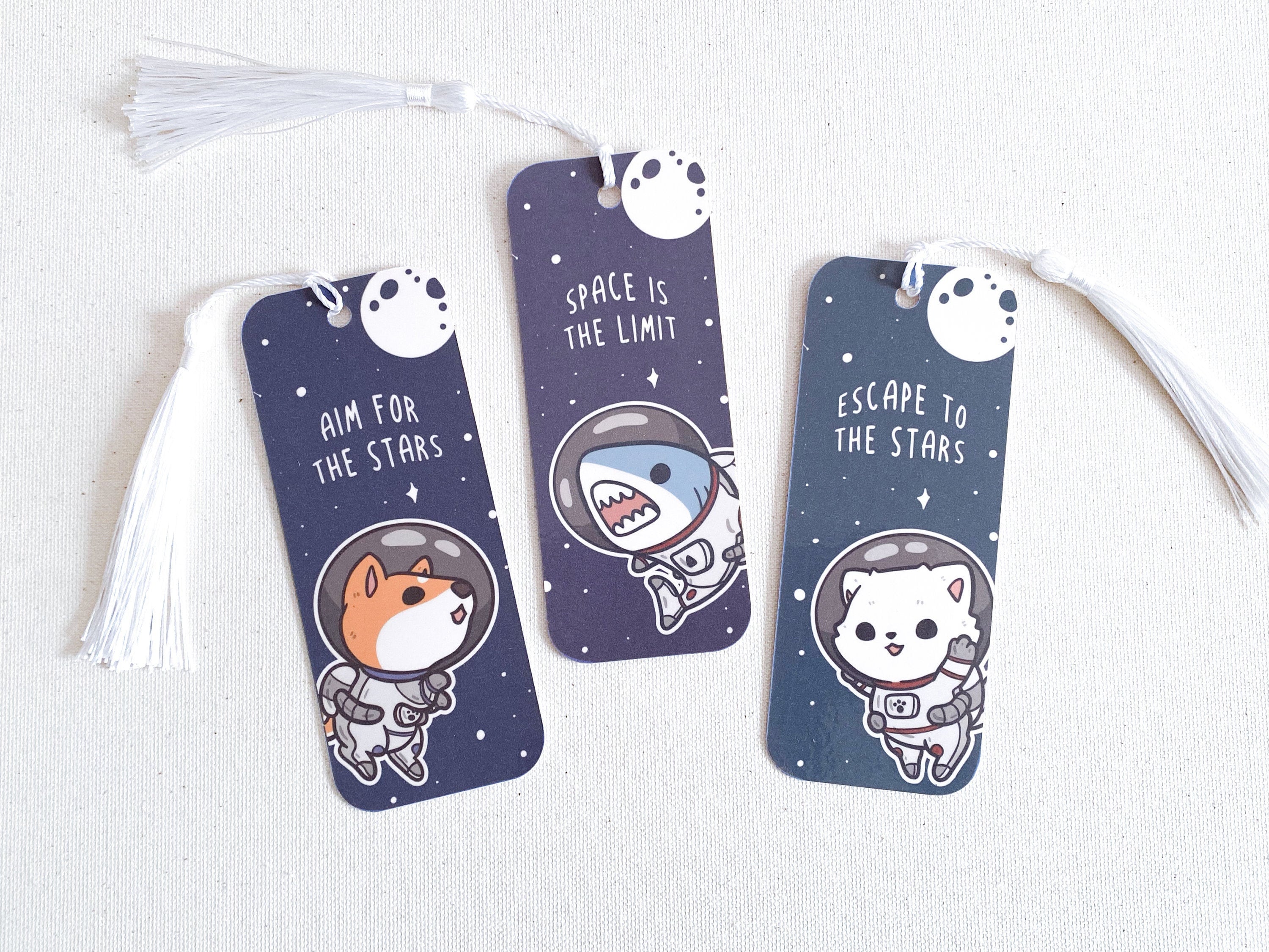 Cute Space Bookmarks Astronaut Animal Bookmarks Motivational | Etsy