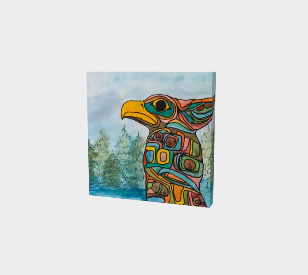 Totem Pole Wall Art Native Art Wall Decor Living Room Art Totem Pole ...