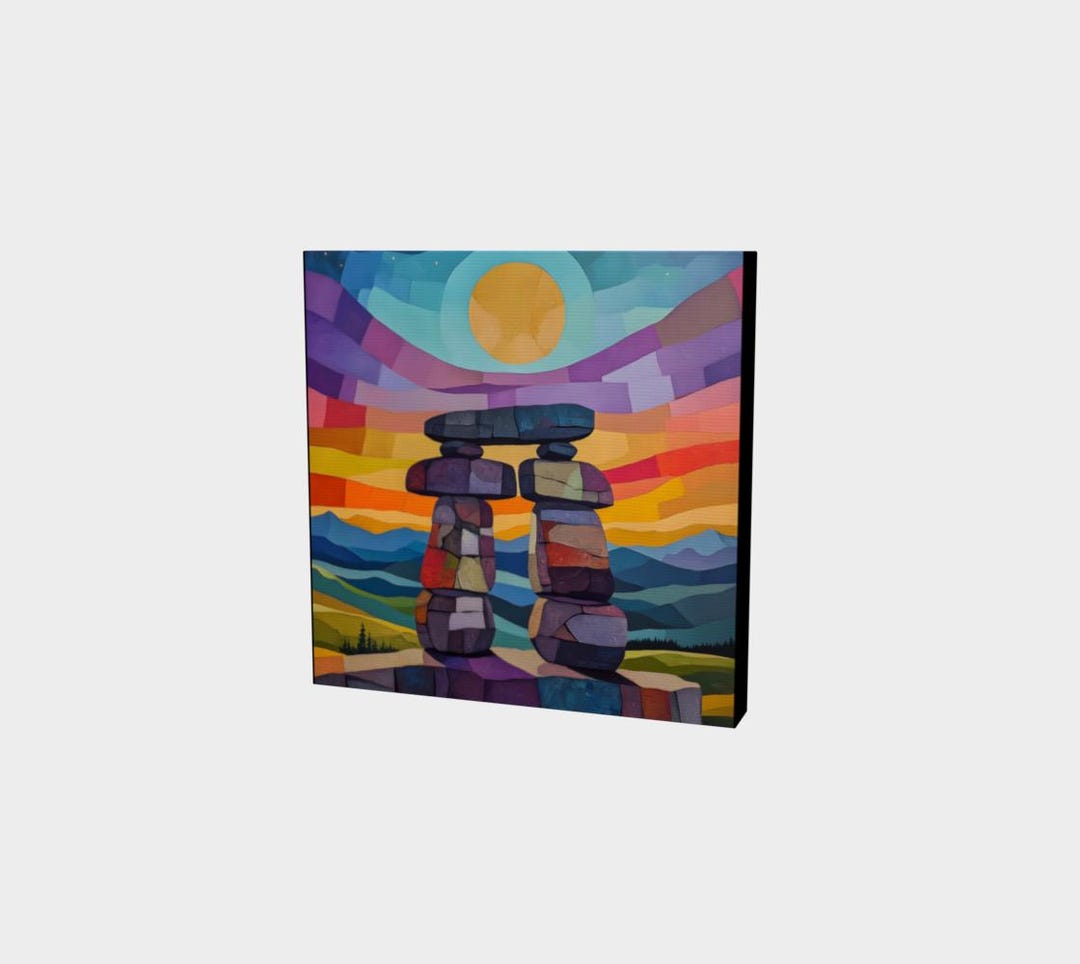 Inukshuk Wall Art Native Art Native Living Room Art Home Decor Wall Art ...