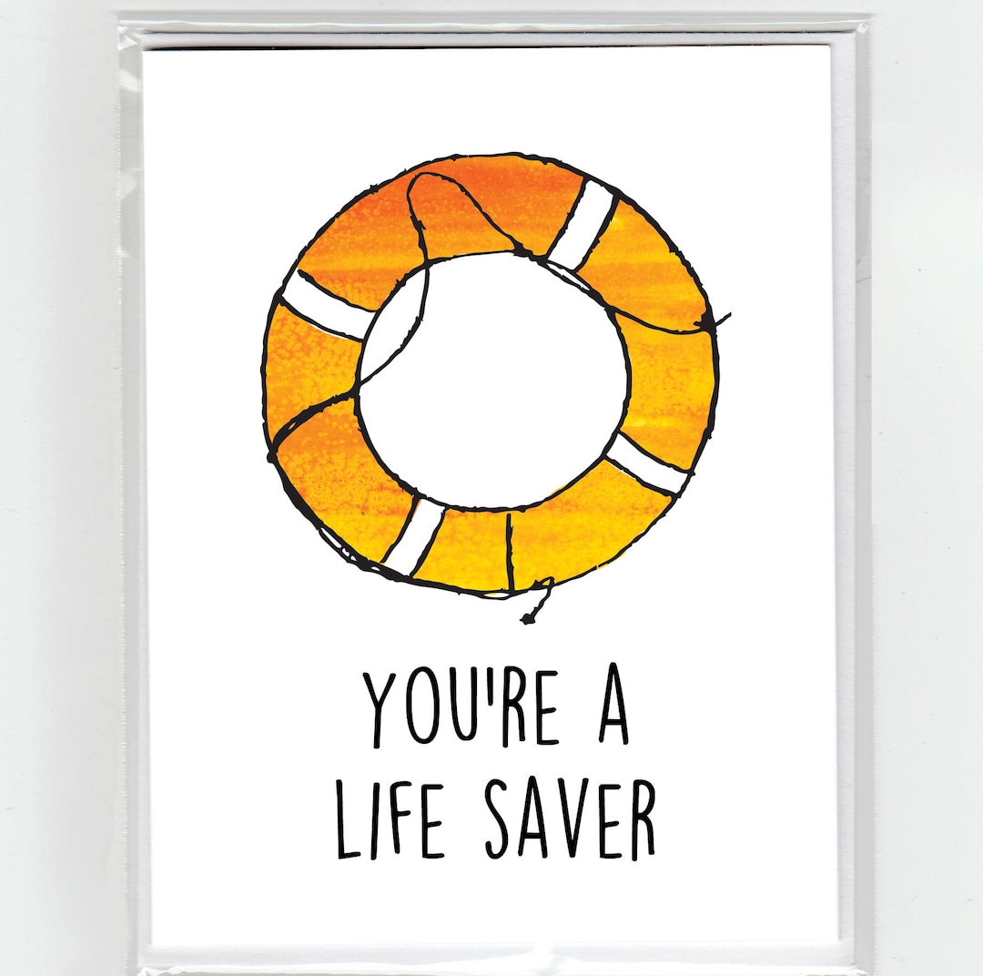 You're A Life Saver Thank You Greeting Card, Funny, Cute, Pun - Etsy