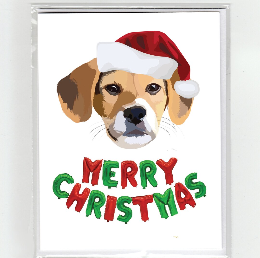 Beagle Hund Frohe Weihnachten Grußkarte Hunde Lustig Niedlich ...