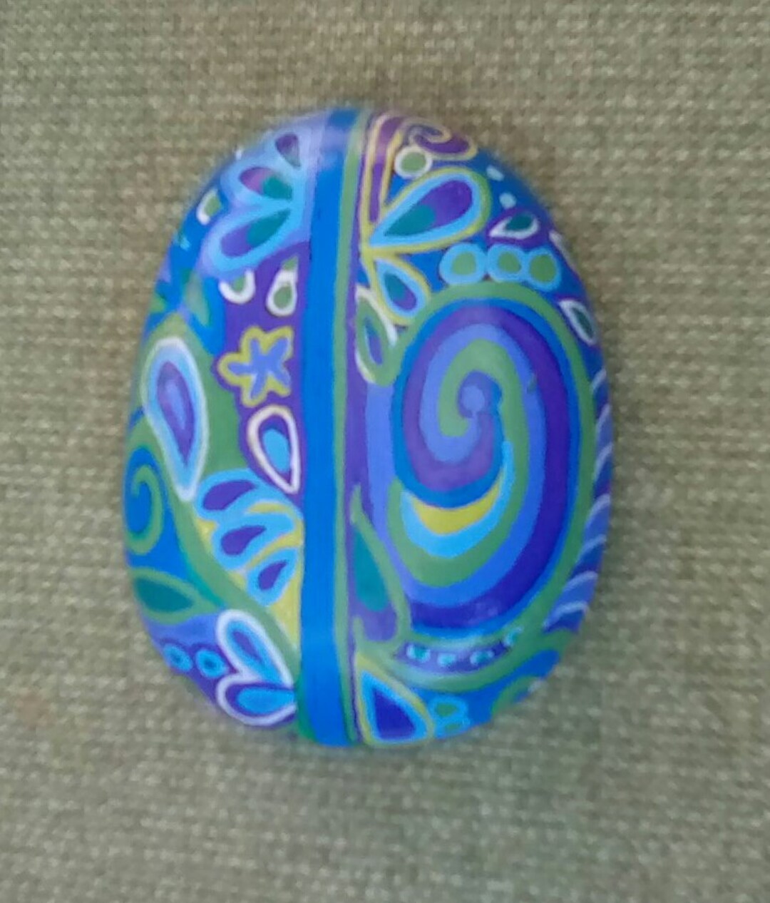Hand Painted Blues Stone - Etsy