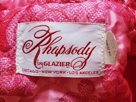 1960s RHAPSODY BY GLAZIER Floral Puff Quilted Satin … - Gem