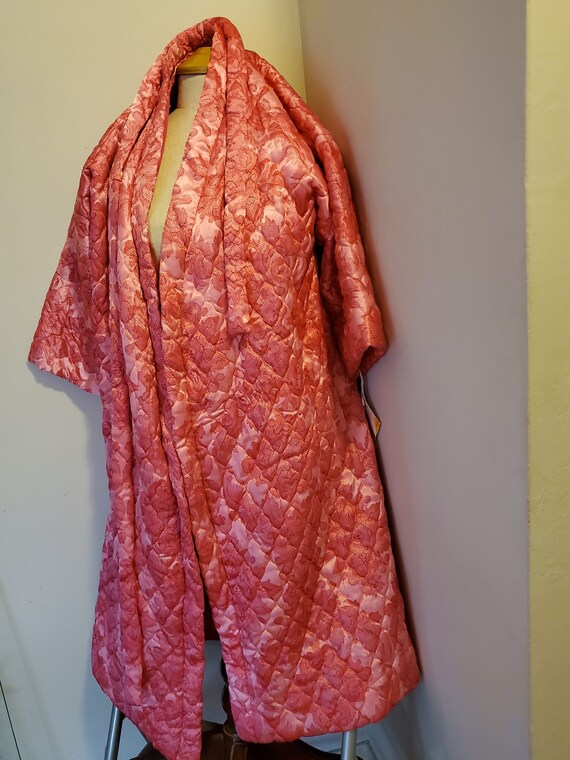 1960s RHAPSODY BY GLAZIER Floral Puff Quilted Satin … - Gem