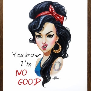 Sale Large Amy Winehouse In Polka Dot Dress Original | Etsy