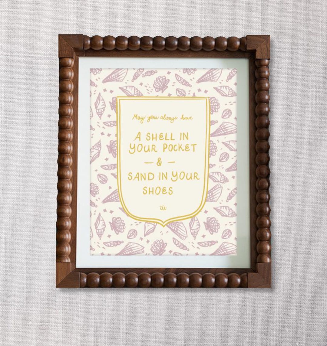 Beach Quote Art Print | Shells & Sand (digital Download) - Etsy