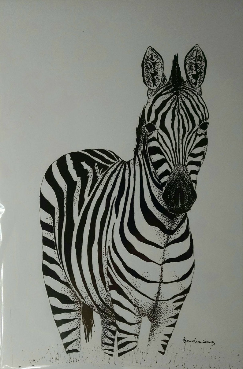 Stipple Wild Animal Art Print Tigers Hare Zebra Lion Fish - Etsy