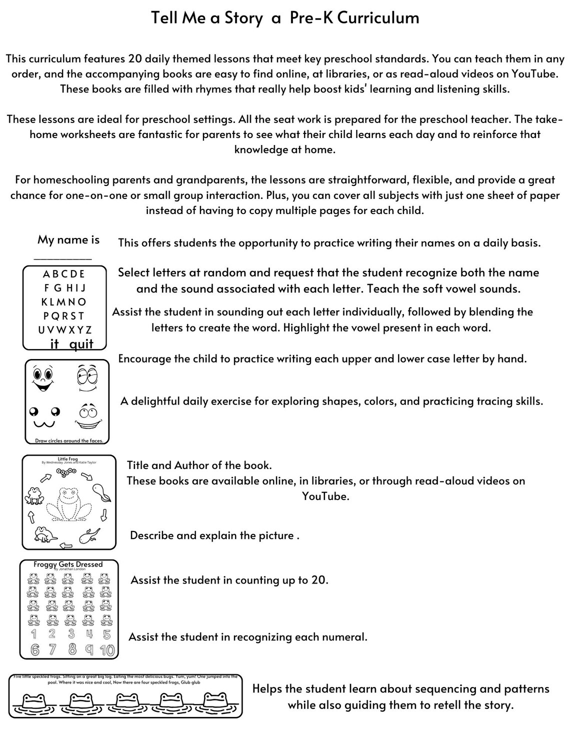 Tell Me a Story Pre-k Worksheets Curriculum Morning Seatwork - Etsy