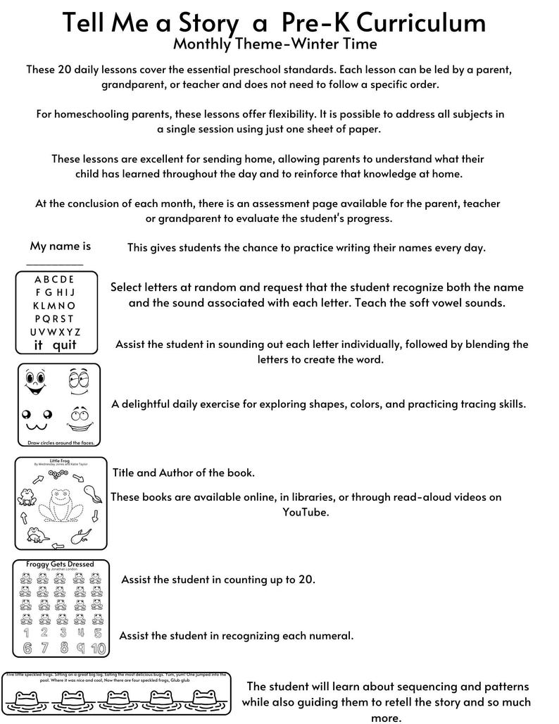 Tell Me a Story Pre-k Worksheets Curriculum Morning Seatwork - Etsy