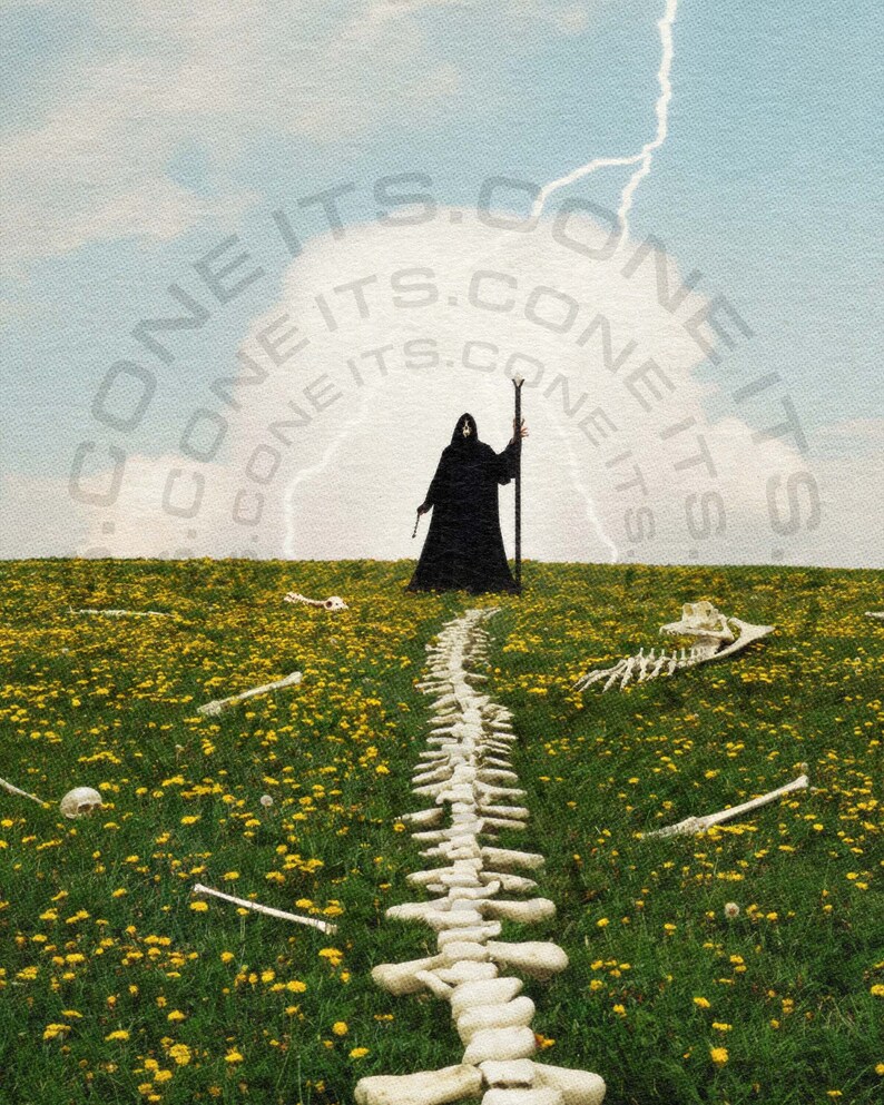 Reaper Surreal Poster, Trippy Art, Retro Wall Art, Collage Print ...