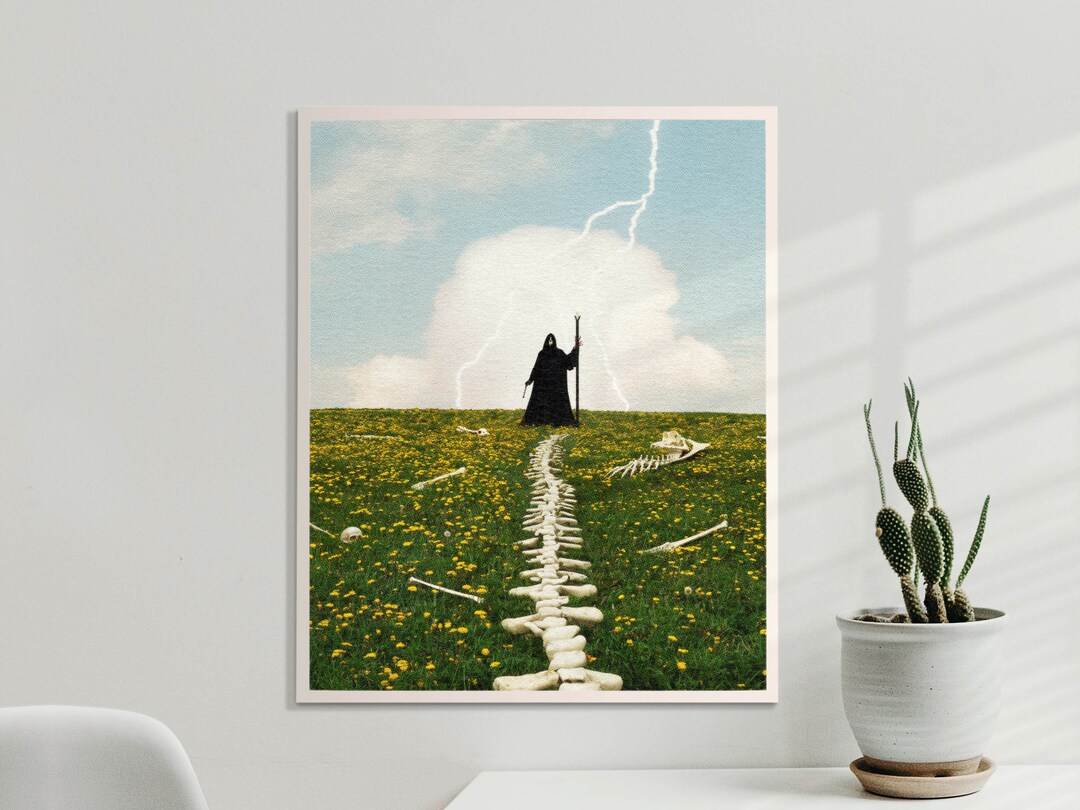 Reaper Surreal Poster, Trippy Art, Retro Wall Art, Collage Print ...