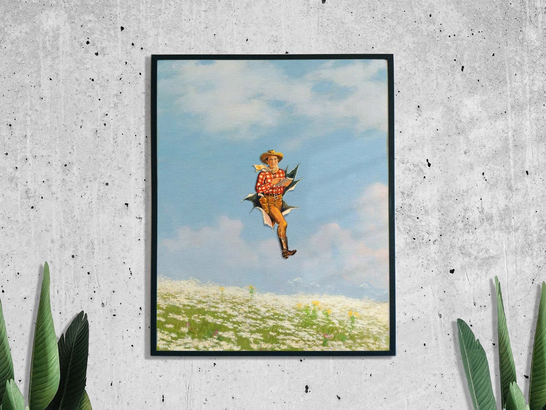 Cowboy Retro Print, Psychedelic Art, Trippy Wall Art, Funky Poster, Sci ...