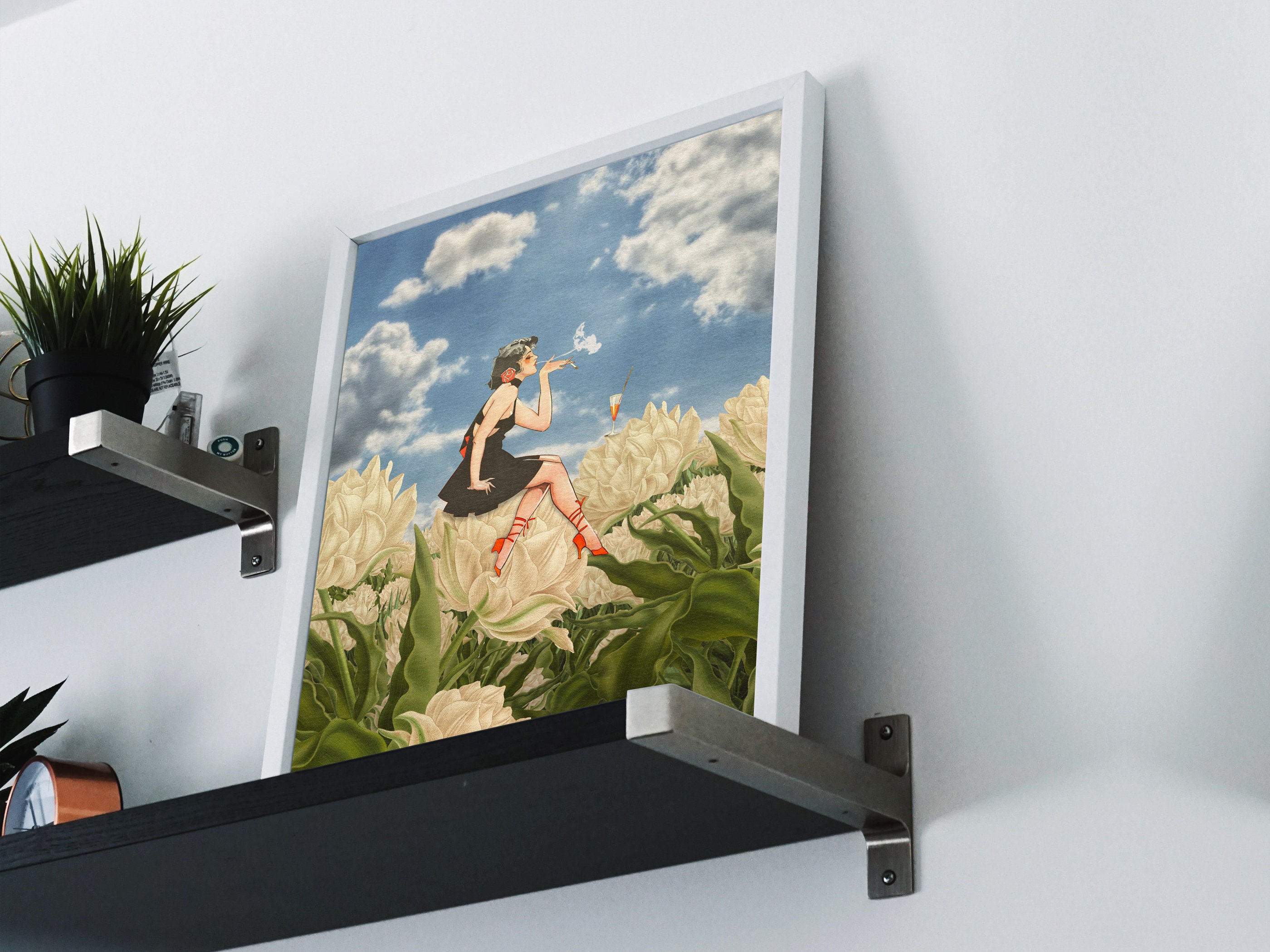 Daydream Retro Poster, Trippy Artwork, Surreal Print, Calm Wall Art ...