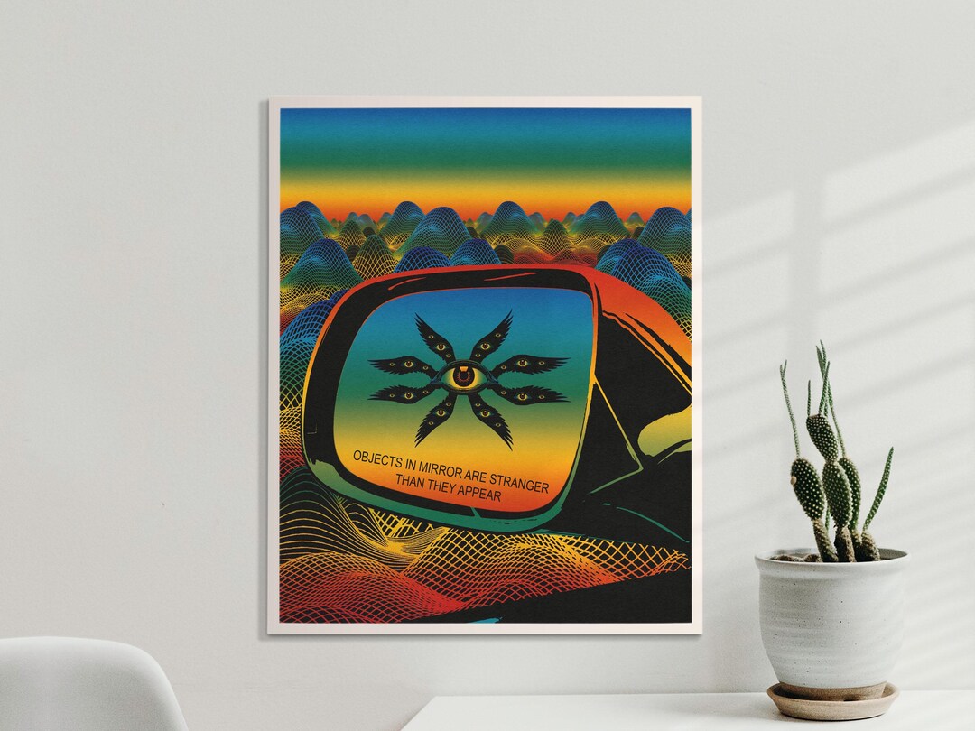 Rainbow Seraphim Print, Spiritual Wall Art, Surreal Art, Psychedelic ...