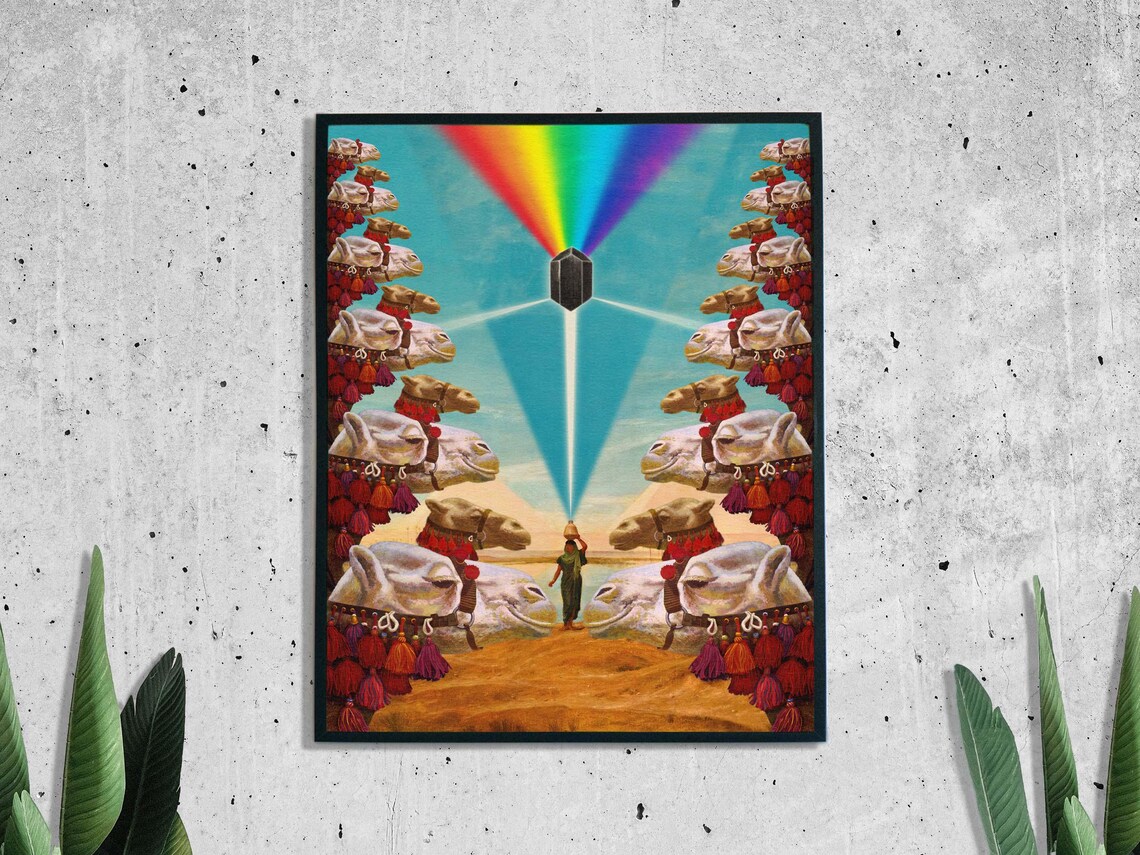 Rainbow Crystal Print, Psychedelic Poster, Surreal Wall Art, Trippy ...