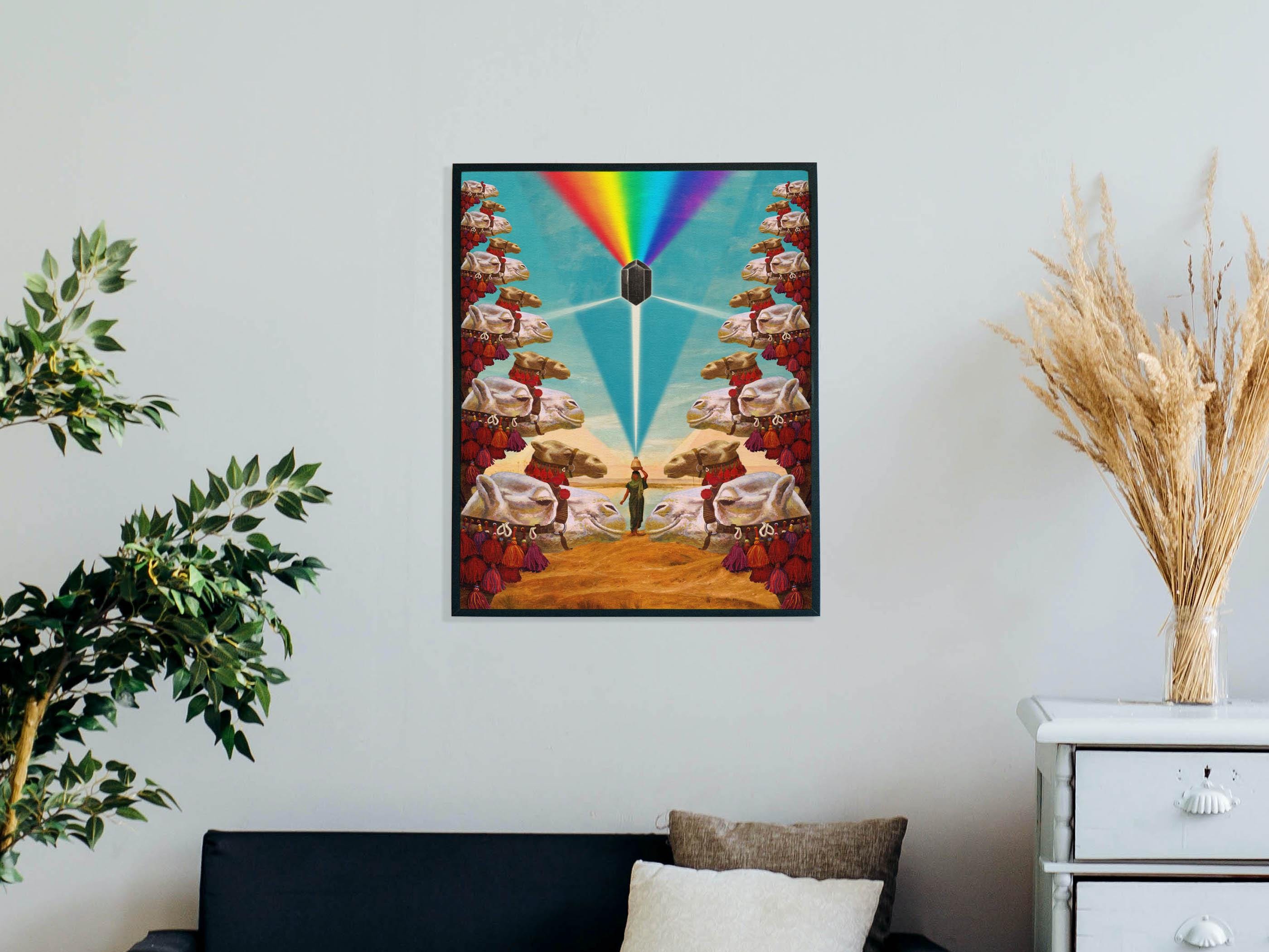 Rainbow Crystal Print, Psychedelic Poster, Surreal Wall Art, Trippy ...