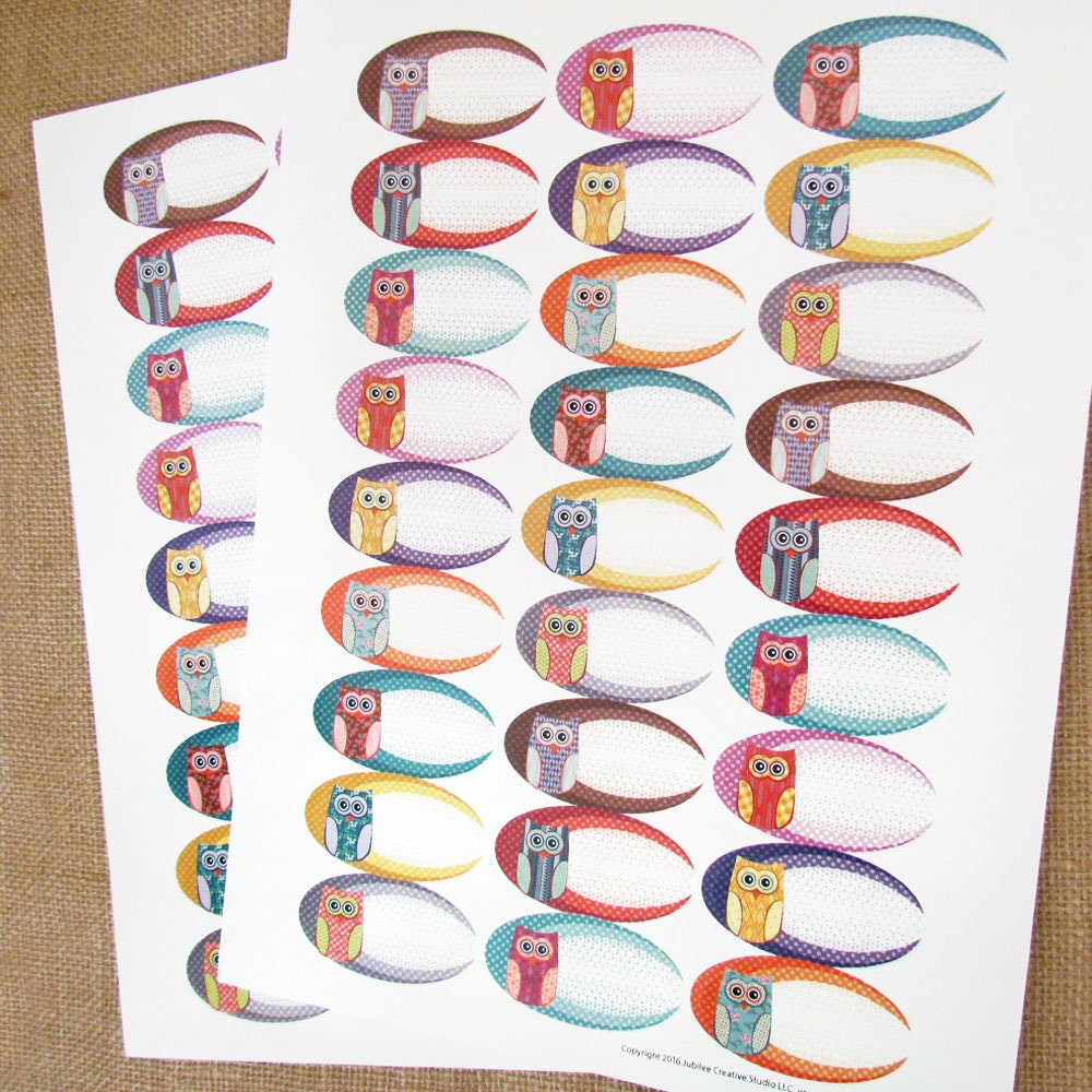 Cute Owl Design Weatherproof Poly Labels for Essential Oil | Etsy