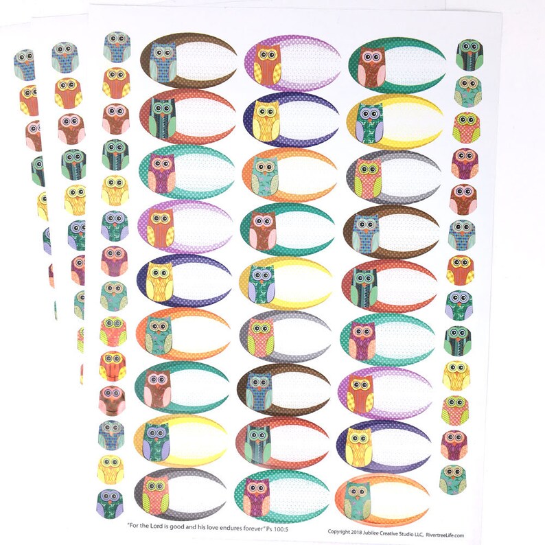Cute Owl Design Weatherproof Poly Labels for Essential Oil - Etsy