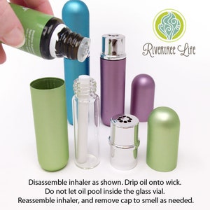 Set of 3 Aluminum & Glass Essential Oil Nasal Inhalers Blue | Etsy