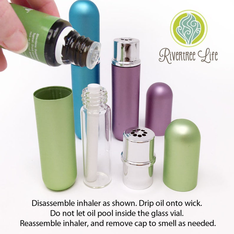 Set of 3 Aluminum & Glass Essential Oil Nasal Inhalers Blue - Etsy