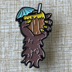 PINA COLADA WOLFIE Round 3 Werewolf Limited Edition 2" Enamel Pin! Tiki ...