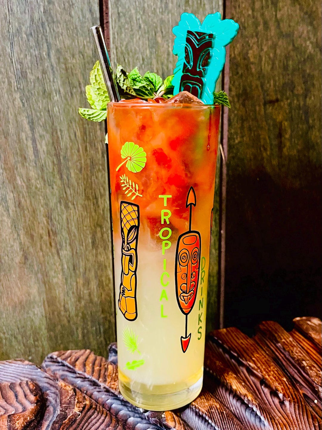 HALA KAHIKI 14 Oz Full Color Zombie Cocktail Glass! Classic Chicago ...