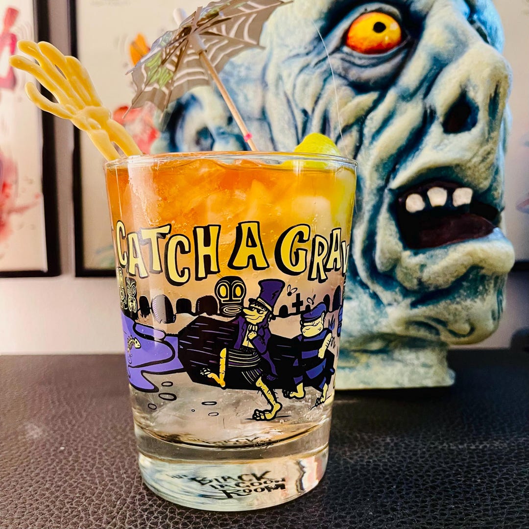 CATCH A GRAVE 15 Oz Limited Edition Mai Tai Glass! Goth Tiki Horror ...