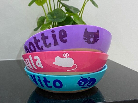 Personalized Cat Bowl With Fun Graphic Plastic Non-slip | Etsy