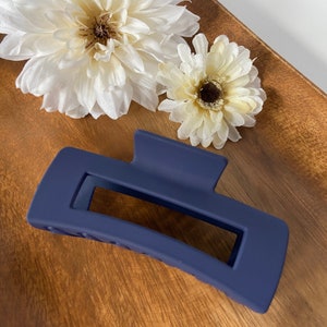 4 Inch Navy Blue Hair Clip Matte Blue Claw Clip Blue Matte Hair Claw ...