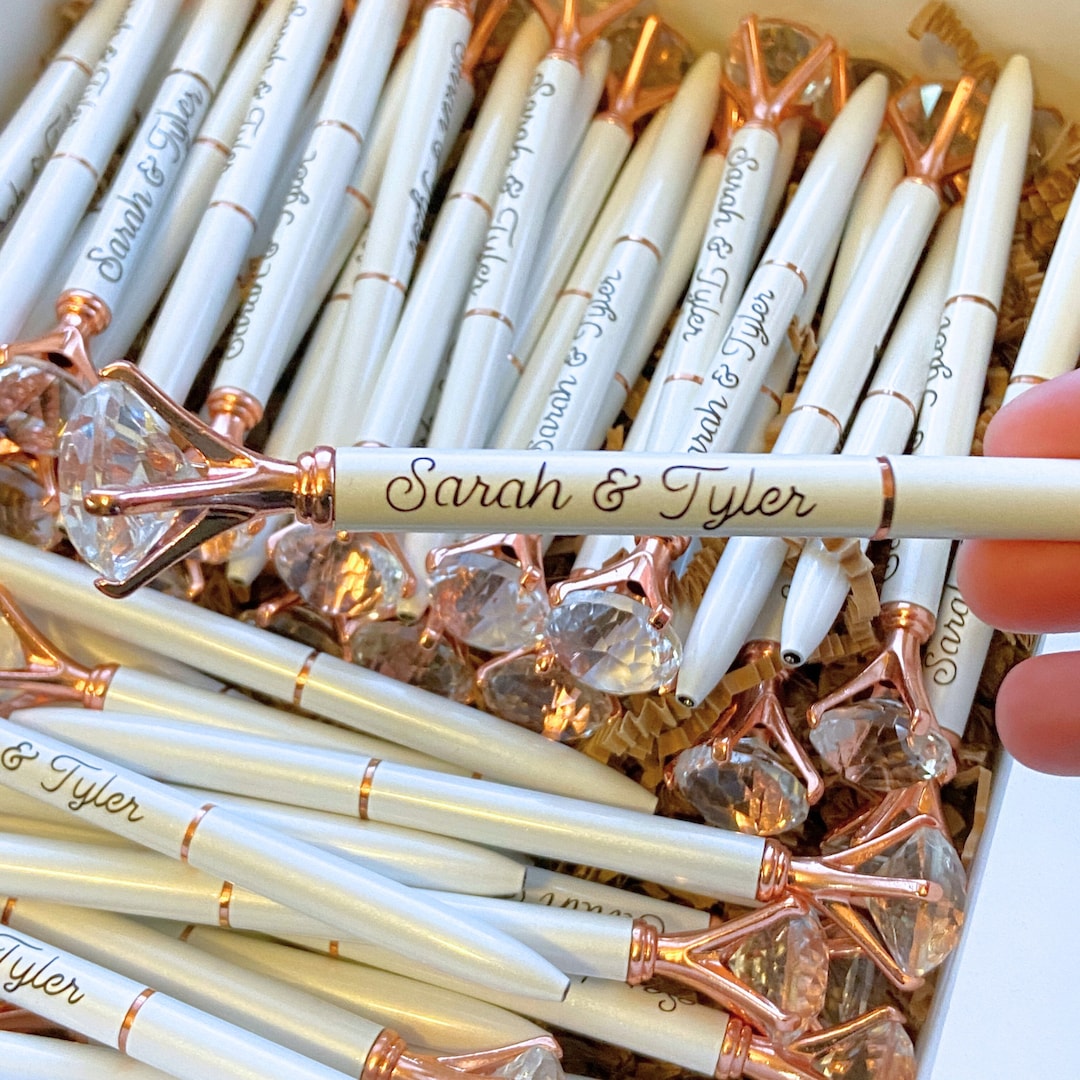 Bridal Shower Diamond Pen Personalized Pen Bulk Wedding Pen Party Favor ...