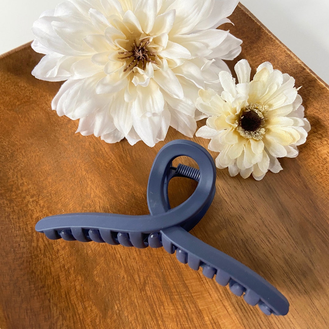 4 Inch Navy Blue Hair Clip Matte Blue Claw Clip Blue Matte Hair Claw ...