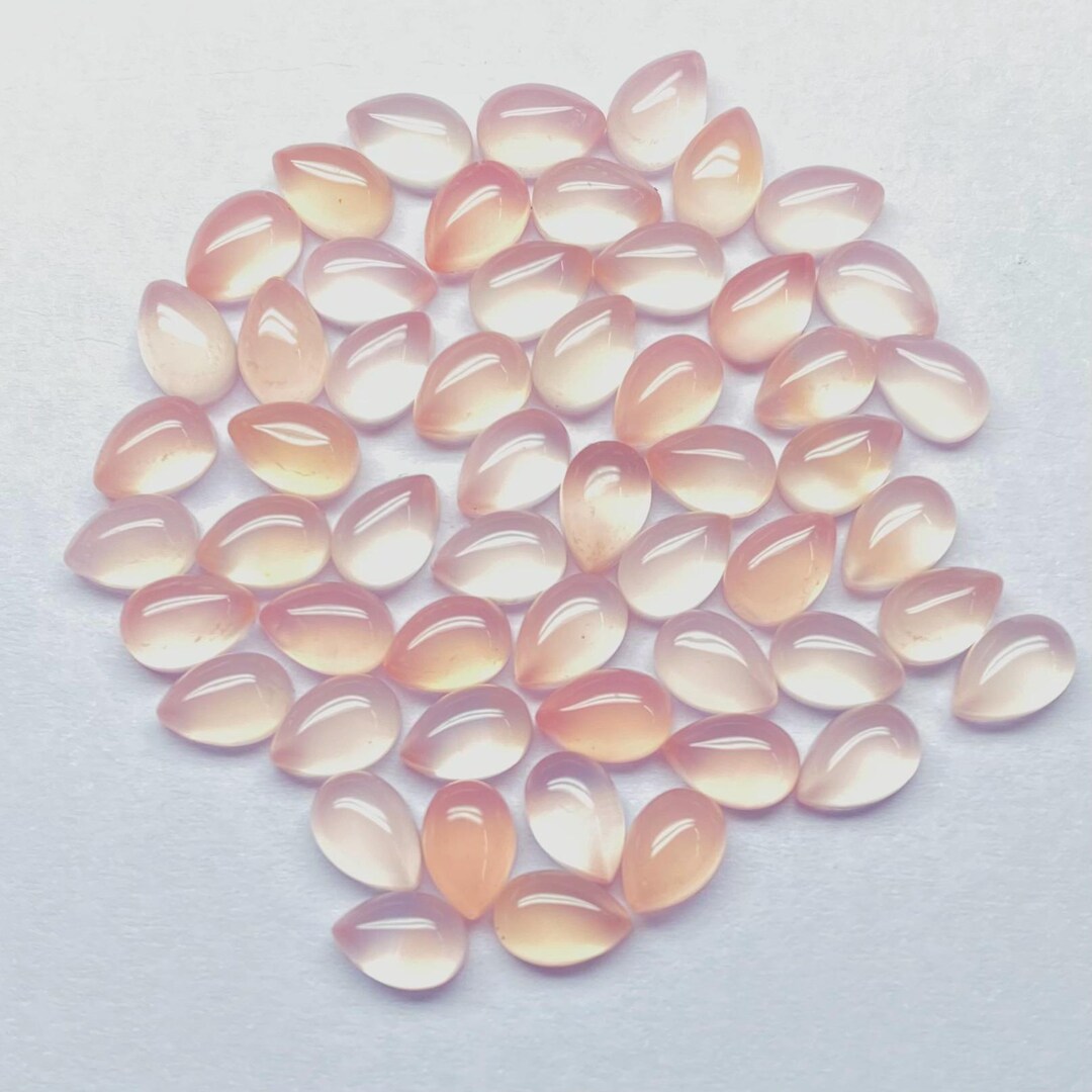 4X6 Mm Pear Cab-dyed Pink Chalcy Cab Stone-pink Chalcedony Cab-amazing ...