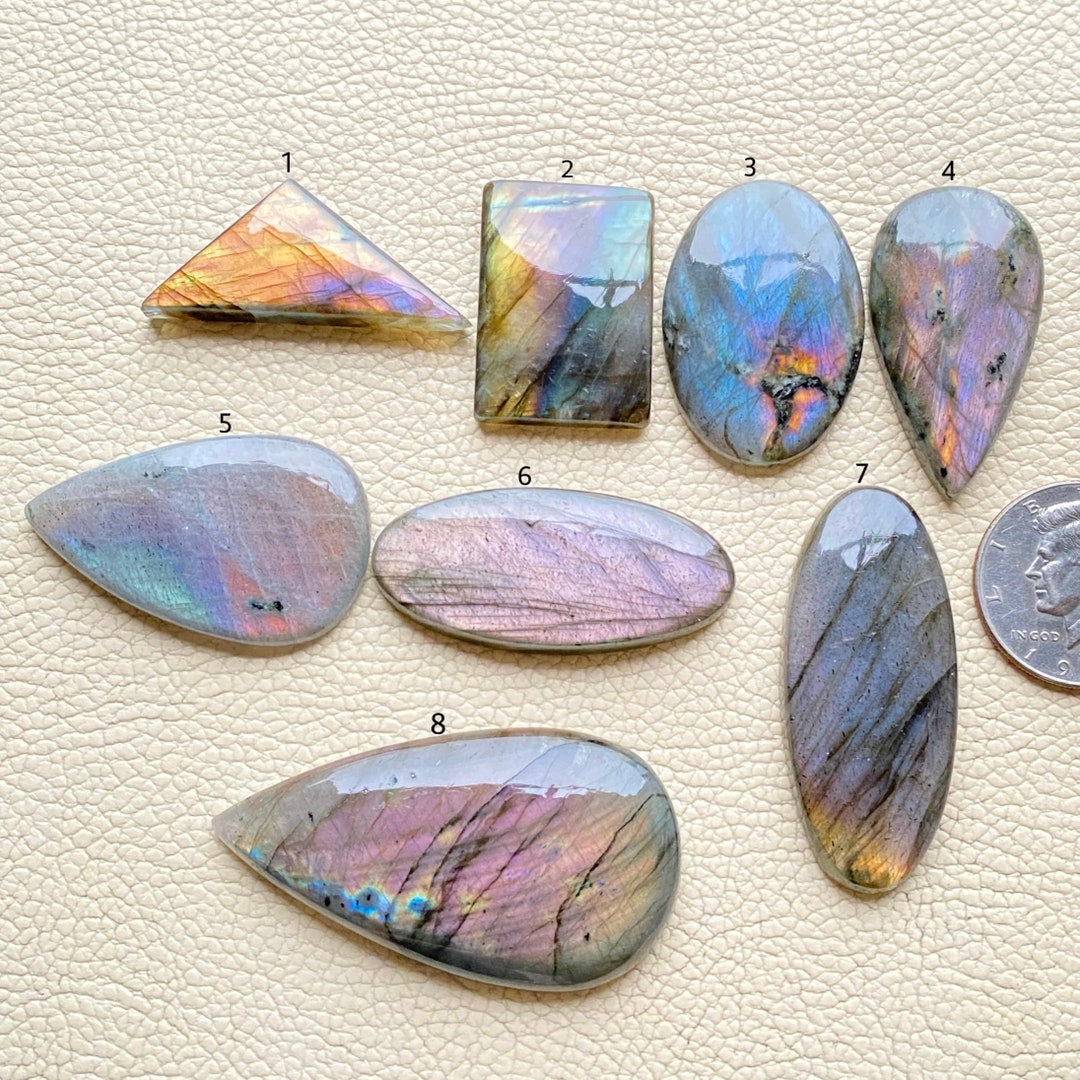 Natural 2 Tone Purple Labradorite Loose Cab-labradorite Flashing Stone ...