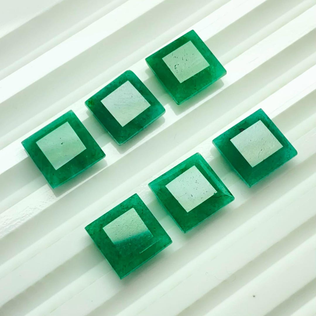 Green Color Beryl Cut-beryl Stone Square Cut-green Dyed Beryl Gemstone ...