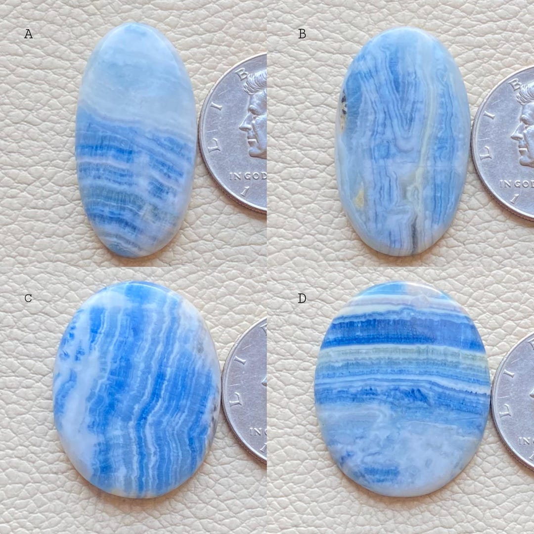 Rhodochrosite Blue Scheelite Cab-handmade Blue Scheelite Gems-blue ...