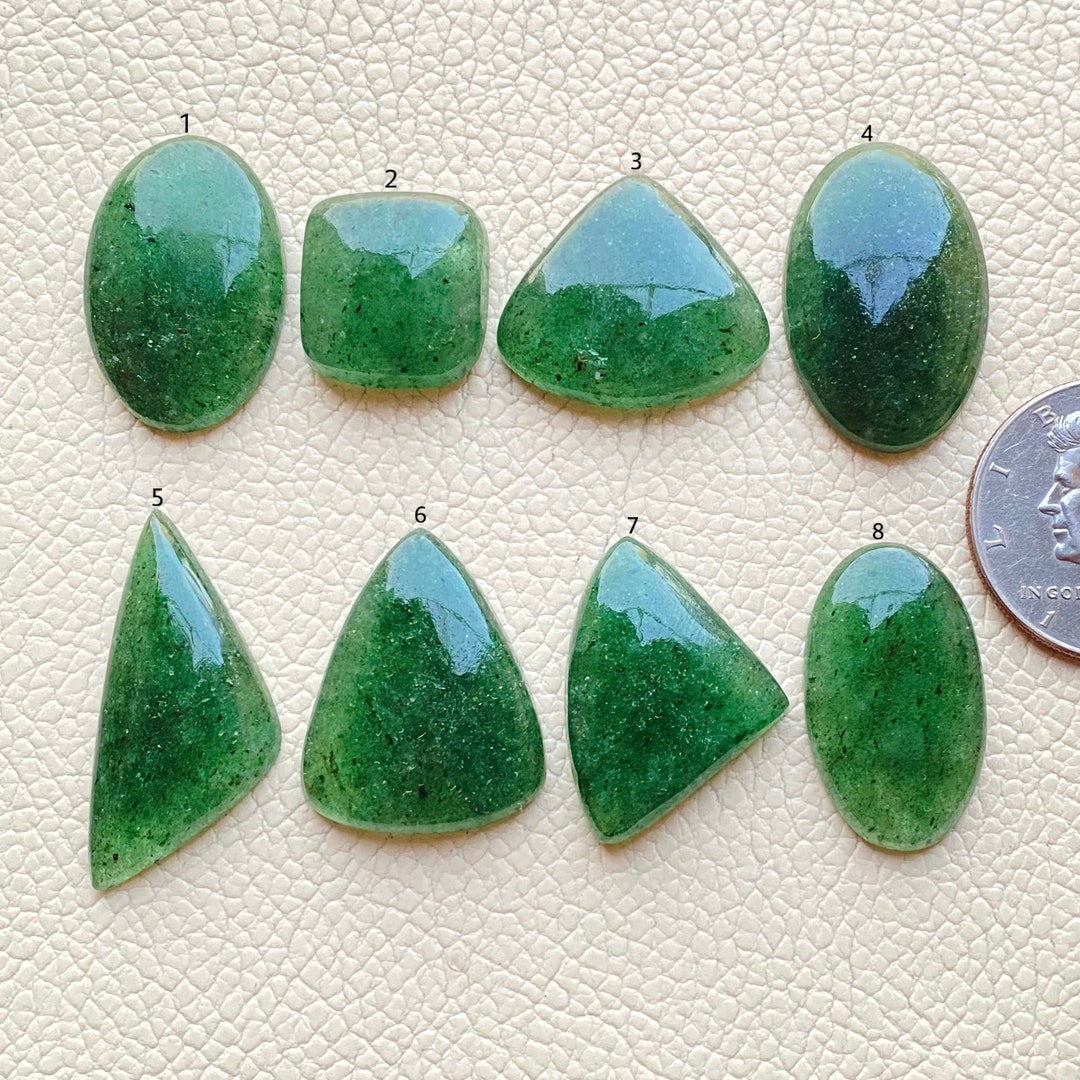 A Rare Green Strawberry Cab-green Strawberry Quartz Cab-natural Green ...