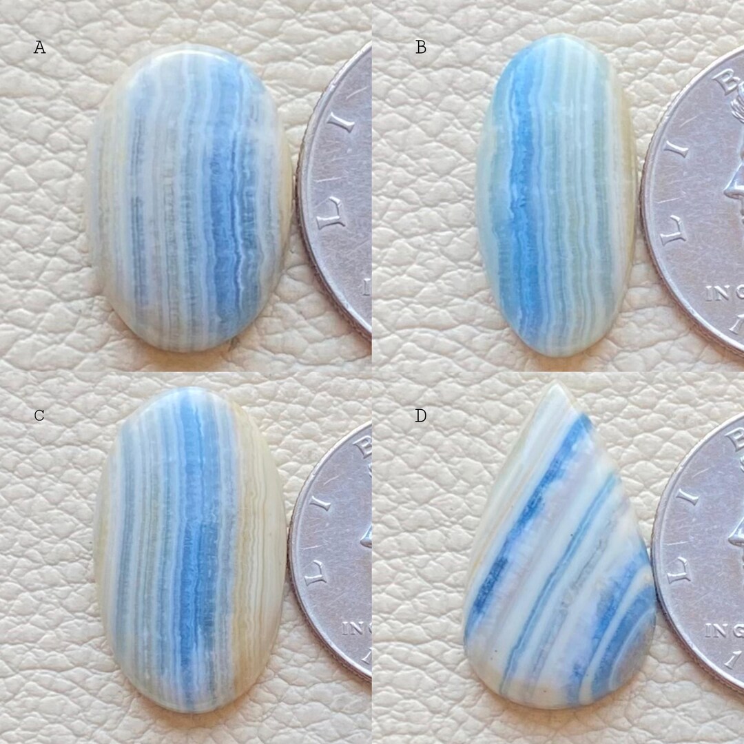 Soothing Blue Scheelite Palm Cab-blue Scheelite Lace Cab Palm Stone ...