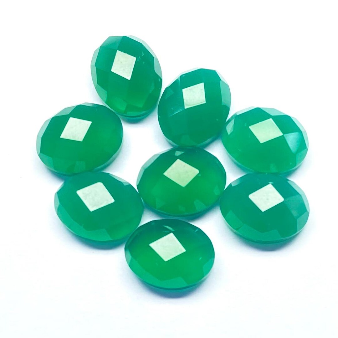 Genuine Green Onyx Oval Checker Cut-available All Size for Green Onyx ...