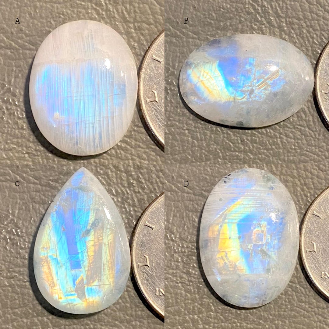 Moonstone-rare Rainbow Moonstone Cab-beautiful Moonstone Ring Stone,aaa ...