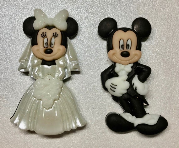 Bride and Groom Mickey Mouse and Minnie Wedding Disney Novelty - Etsy