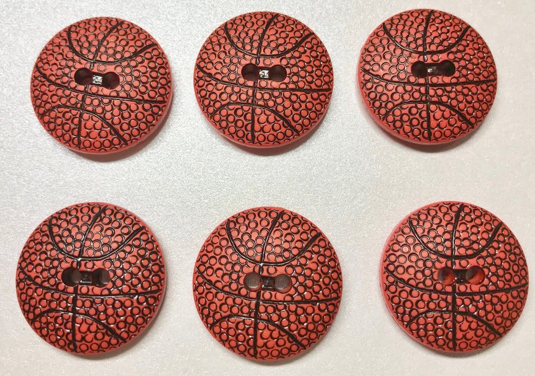 6 High Quality Basketball Buttons 2 Hole Novelty Buttons, Great for ...