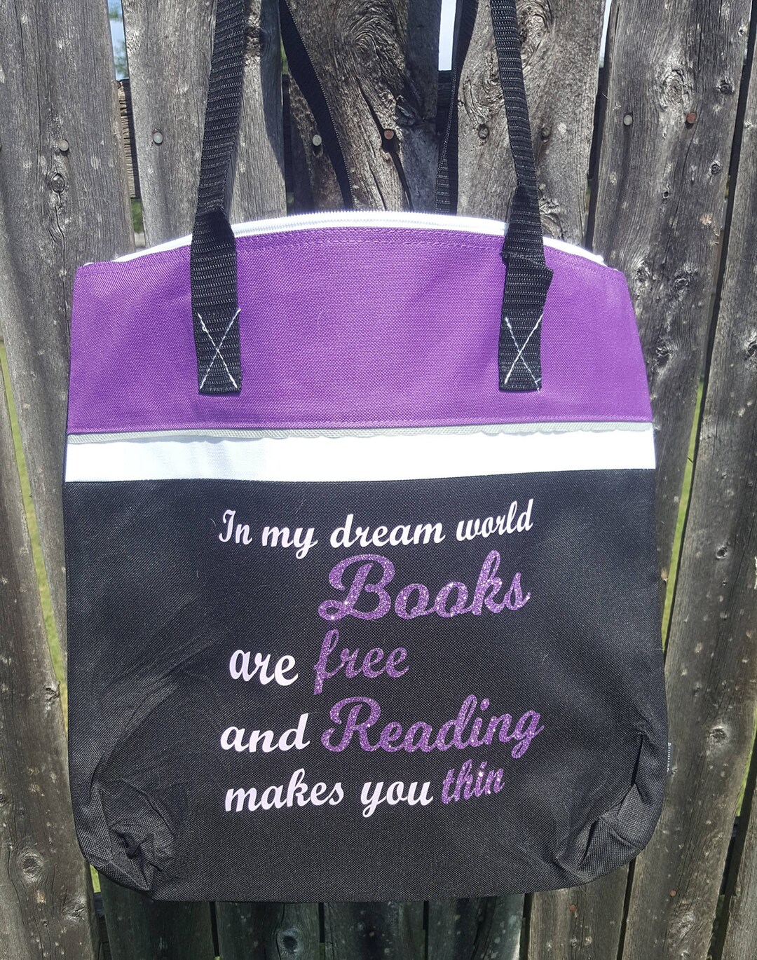 Medium Heavy Duty Tote Bag With Book Quote in Matte and - Etsy