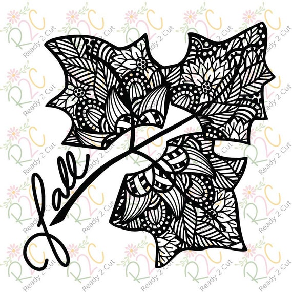 Fall Autumn Leaves Mandala Seasonal Wall Decor SVG DXF PNG - Etsy