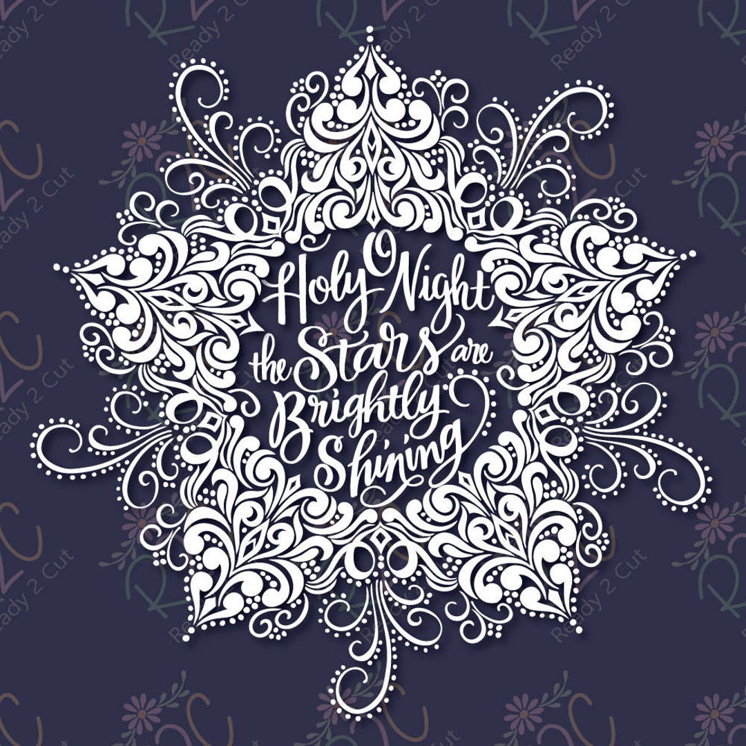 O Holy Night Intricate Swirls Christmas Star SVG, DXF, PNG, Eps, Vector ...