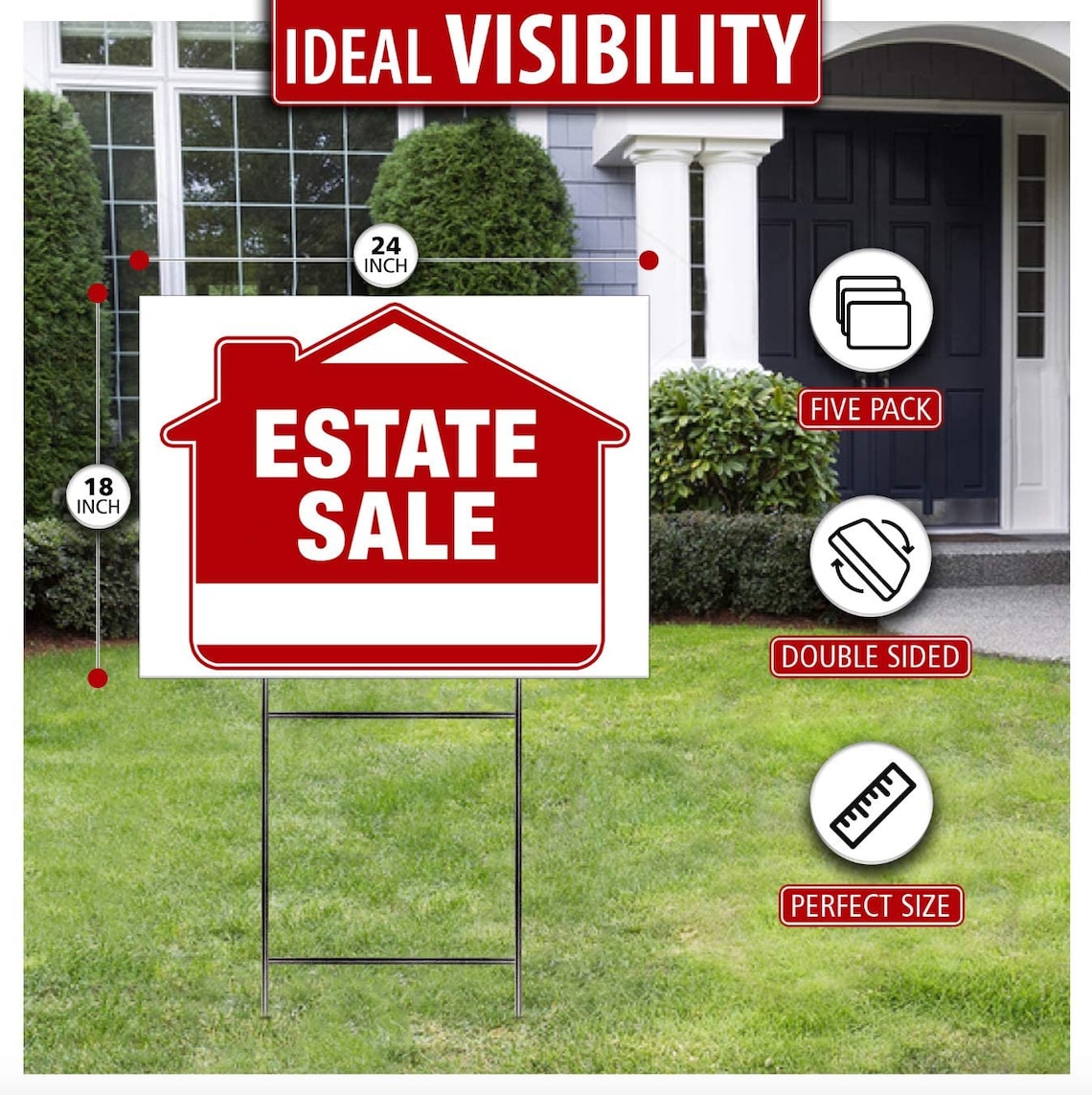Estate Sale Signs multiple Pack Sizes Real Estate Yard Sign Estate Sale ...