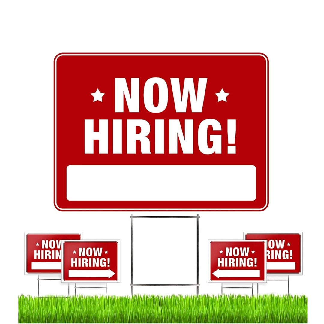 Now Hiring Signs (multiple Pack Sizes) Help Wanted Signs With Stakes ...
