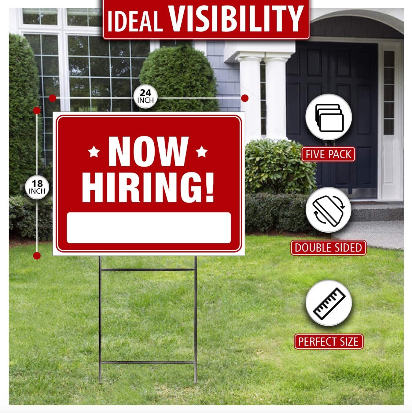 Now Hiring Signs (multiple Pack Sizes) Help Wanted Signs With Stakes ...